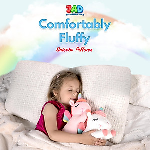 JUST AMAZING DEALS Unicorn Stuffed Animals Set of Two (2) Plushies, 12 inch, Big Cuddly Soft Cute Pink White Rainbow Lovable Alicorn Birthday Gifts Pillows Toys for Girls