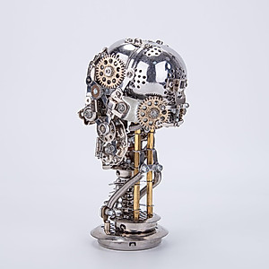 3D Steampunk Skeleton Metal Puzzle, Trendy Skeleton Model Mechanical Movable DIY Assembly Kit with Tool, 3D Puzzles Ornaments Gift for Adults Kids- 4 Hours (200+PCS)
