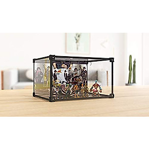 Sneaker Display Case Clear Shoe Box Stackable Shoe Storage Shoes Display Shelf Case with Drop Front Side-open Shoe Container Transparent Plastic Shoes Organizer Shoe Display Case Boxes Organizador de Zapatos (black8)