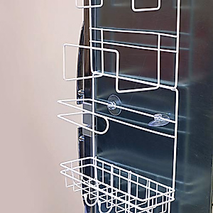 Ritioner Refrigerator Rack, Fridge Side Shelf Multi-Layer Sidewall Holder, Multifunctional Kitchen Supplies Organizer Household Hanging Hook Folding Fridge Storage for Narrow Spaces by Everyday Home