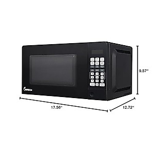 Impecca Countertop Microwave Oven w/ 10 Power Levels, Child Lock, LED Lighting, 700Watt & 0.7 Cu. Ft., Convenient Cooking Controls and Touch Pad Panel, Black Color
