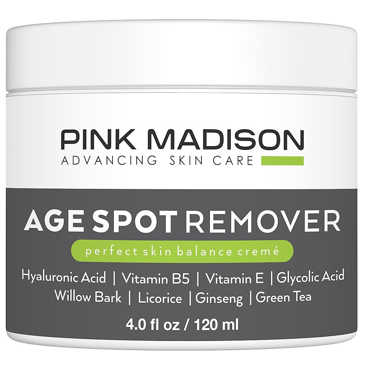 Pink Madison Dark Spot Corrector Best Age Spot Remover Treatment for Face Hands Body Circle 4 Ounce Cream