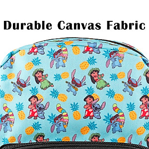 Lilo and Stitch Mini Backpack for Girls - 10” Canvas Stitch Backpack with Front Pocket Plus Bottle | Lilo and Stitch Backpack Bundle