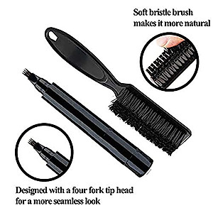 JINGYANG Beard Pencil Filler,Fast Camouflage Natural Hair Grower Waterproof Beard Pencil with Brush Kit for Mens (Black + Dark Brown)