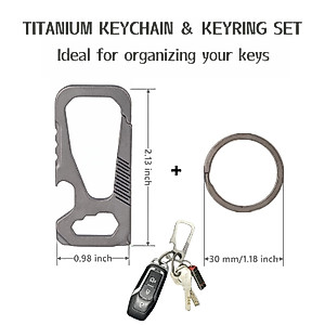 Imentha Titanium Carabiner Keychain with Bottle Opener - Heavy Duty Multifunctional EDC Key Chain for Camping, Hiking, and Everyday Use