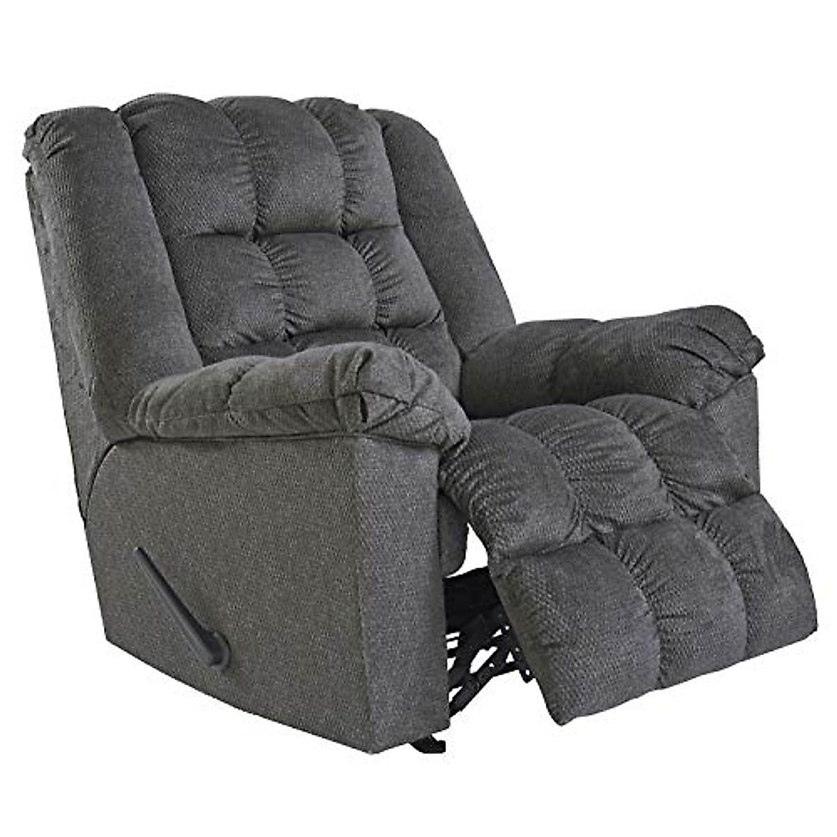 Signature Design by Ashley Drakestone Tufted Manual Rocker Recliner with Lumber Heat and Massage, Gray