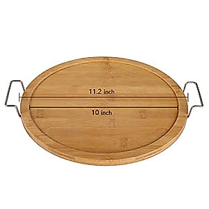 yarlung 10 Inch Ceramic Divided Serving Dishes with Bamboo Platter, Appetizer Tray 5 Removable Snacks Bowls for Candy and Nut, Chips and Dips, No Lid Included
