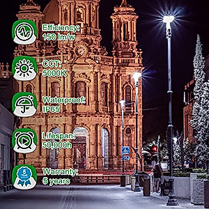 OSTEK 150W LED Parking Lot Lights with Dusk-to-Dawn Photocell Sensor, Outdoor Commercial Area Lighting Fixture 21000LM - Waterproof IP65 5000K LED Shoebox Pole Light with Slip Fitter Mount 100-277V