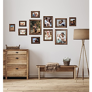 Yaetm-8x10 Picture Frame, Natural Solid Wood Photo Frame Display for Tabletop And Wall High Definition Glass Carbonized Black(2 pack)