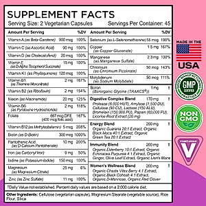 FarmHaven Multivitamin for Women | 22 Essential Nutrients, Fruits & Veggies Womens Multivitamin | Whole Food Multivitamin Boosts Energy, Immune, Heart Health | Womens Daily Vitamins - 90 Capsules