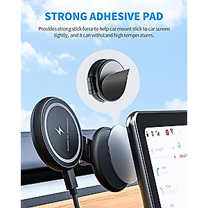 Marnana Fast Charging Wireless Car Charger Mount, Magnetic Foldable Car Phone Holder for Tesla Model 3/Y Designed for MagSafe Compatible with iPhone 12/13/14 Series