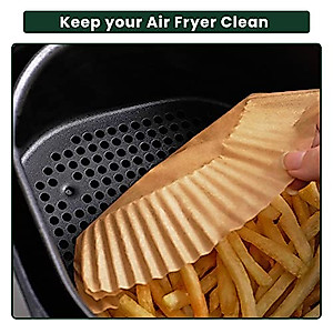 QualityOutset - 120pcs 6.3Inch Air Fryer Disposable Paper Liner, Non-stick Liners, Food Grade Air Fryer Parchment Paper for Baking, Roasting, Microwave, Oil and Water proof, Oven Accessories