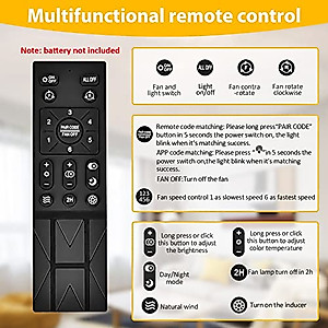 42''Reversible Chandelier Crystal Ceiling Fan with Lights, Stepless Dimming Modern Ceiling Fan Remote Control Retractable Invisible Blades, 6 Speeds Indoor Fandelier Kits for Living Room Bedroom