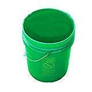 5 Gallon Green Plastic Buckets | 3 Pack | HDPE Plastic | Super Heavy Duty 90 Ml