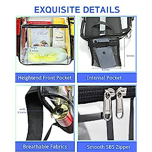 Mildbeer Clear Bag Stadium Approved 12x12x6 Clear Backpack Heavy Duty Small, Clear Bags for Women Stadium Concerts Festivals…