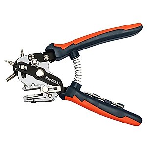 Inwell Leather Hole Punch, Belt Hole Puncher for Leather, Heavy Duty Leather Punch Tool with 6 Solid Holes, for Belts, Fabric, Crafts, Card, Watch Bands, Pet Collars, etc