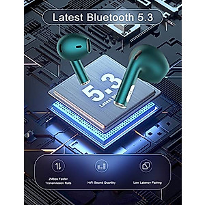 Myinnov Wireless Earbuds, Bluetooth 5.3 Ear Buds Touch Control with in-Ear Built-in Microphone Deed Bass Headphones,Premium Stereo Earphones IPX6 Waterproof Headset for Sport