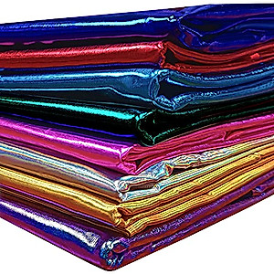 Hologram Metallic Foil Stretch Fabric Width 58 Inches(Green 1yard)