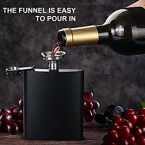 GADIEDIE10 Pcs Flasks for Liquor for Men, Matte Black 8 Oz Stainless Steel Leakproof and Funnel,with Never-Lose Metal cap,Hip Flask for Wedding Party Gift Outdoor Activities