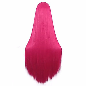 MapofBeauty 40 Inch/100 cm Fashion Straight Long Costume Anime Cosplay Anime Wig (Hot Pink)