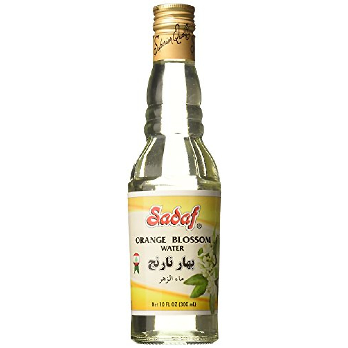 Sadaf Orange Blossom Water for Cooking - Food Grade Orange Blossom Water for Baking, Food Flavoring or Drinking - Ideal for Persian desserts, cakes or syrups - Product of Lebanon (10 fl Oz)