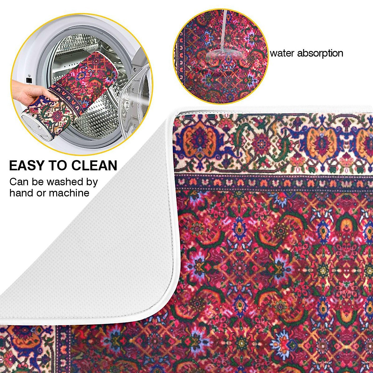 ElliTarr Dish Drying Mat for Kitchen Counter Microfiber Absorbent Dish Drainer Mat Small Kitchen Drying Rack Mat Heat Resistant Drying Pad for Counter 18x24