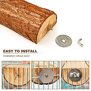 4 Pack Parrot Cage Perch Natural Wooden Perch Toys Bird Cage Toys Accessories for Small or Medium Conure,Parakeet,Budgie,Finches,Amazon Parrot（Style-1）