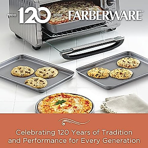 Farberware Bakeware Steel Nonstick Toaster Oven Pan Set, 4-Piece Baking Set, Gray