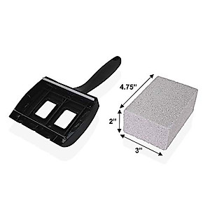 Tamwell 4 Grill Griddle Pumice Stone Cleaning Bricks Complete with Handle Suitable for BBQ, Kitchen and Household Cleaning