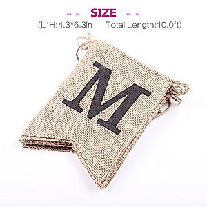 Junxia Miss to Mrs Wedding or Party Natural Burlap Banner Decoration