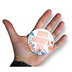 Novel Merk Mother’s Day Refrigerator Magnets,Small Circle Flowers & Watering Can Design for Fridge,Gifts,Decor,& Party Favors (10),Pink,Green,Rose,Blue,3 Inch