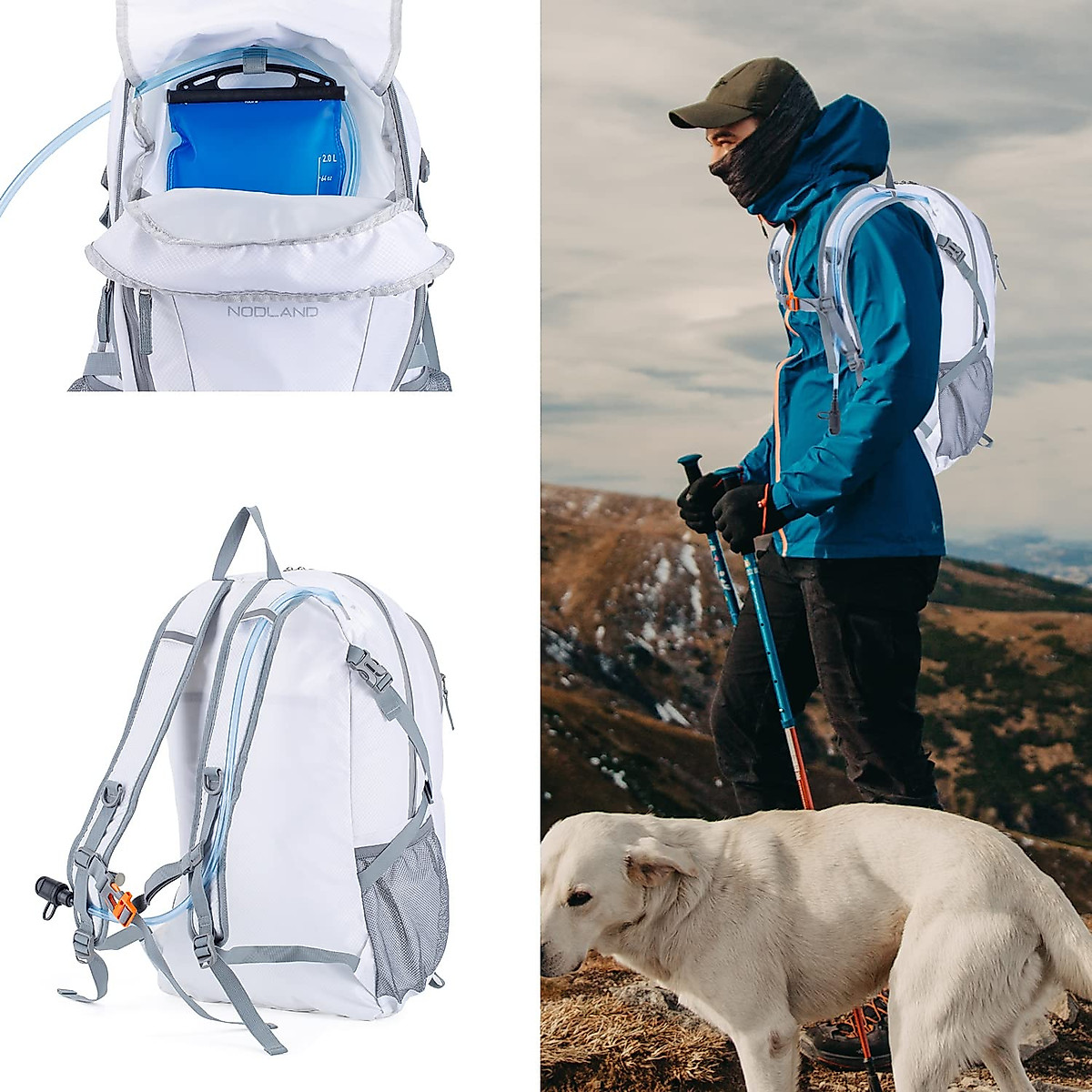 Sharkborough NODLAND Light Weight Packable Backpack Hiking 45L Foldable Water-Resistant Daypack Rucksack