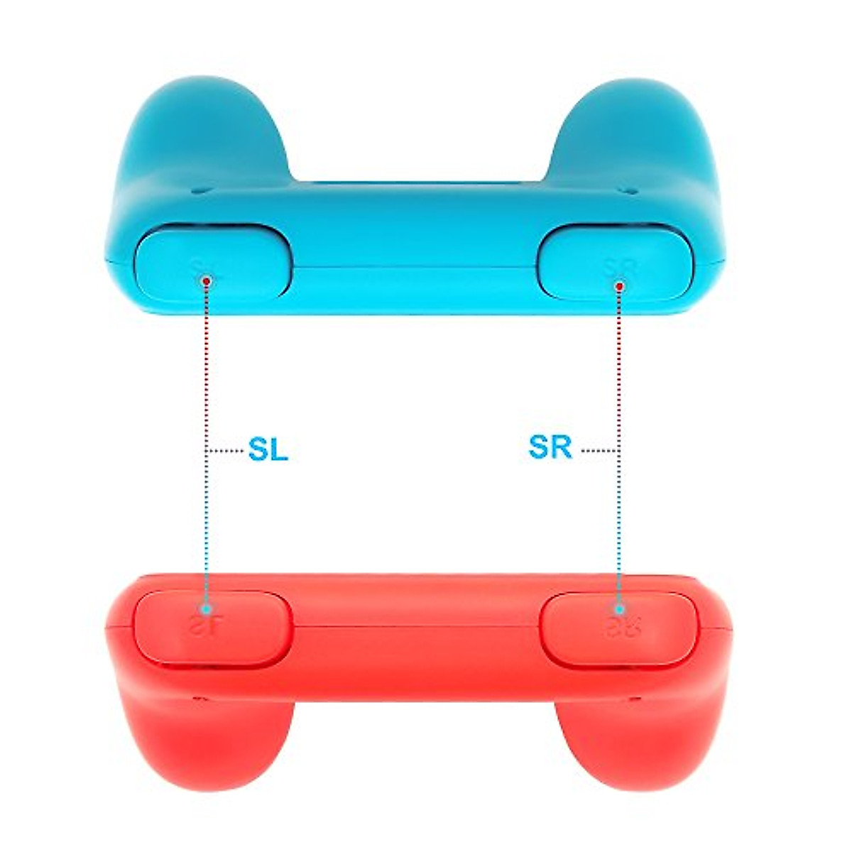 Hand Grips Compatible with Switch/Switch OLED Model Controllers, Grip Compatible with Switch Joy Con - Blue and Red (2 Packs)