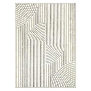 Lahome Rainbow Area Rug for Bedroom, Modern Nursery Playroom Rug Large Area Rugs 5x7 for Bedroom Aesthetic, Living Room Boho Machine Washable Beige Area Rug Non Slip Floor Carpet for Office Dorm