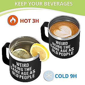 Birthday Gifts for Men Women - 14oz Coffee Tumbler Mug - Unique Funny Gift Ideas for Grandpa Dad Father Husband Him 30th 40th 50th 60th 70th 80th from Daughter Son Friends