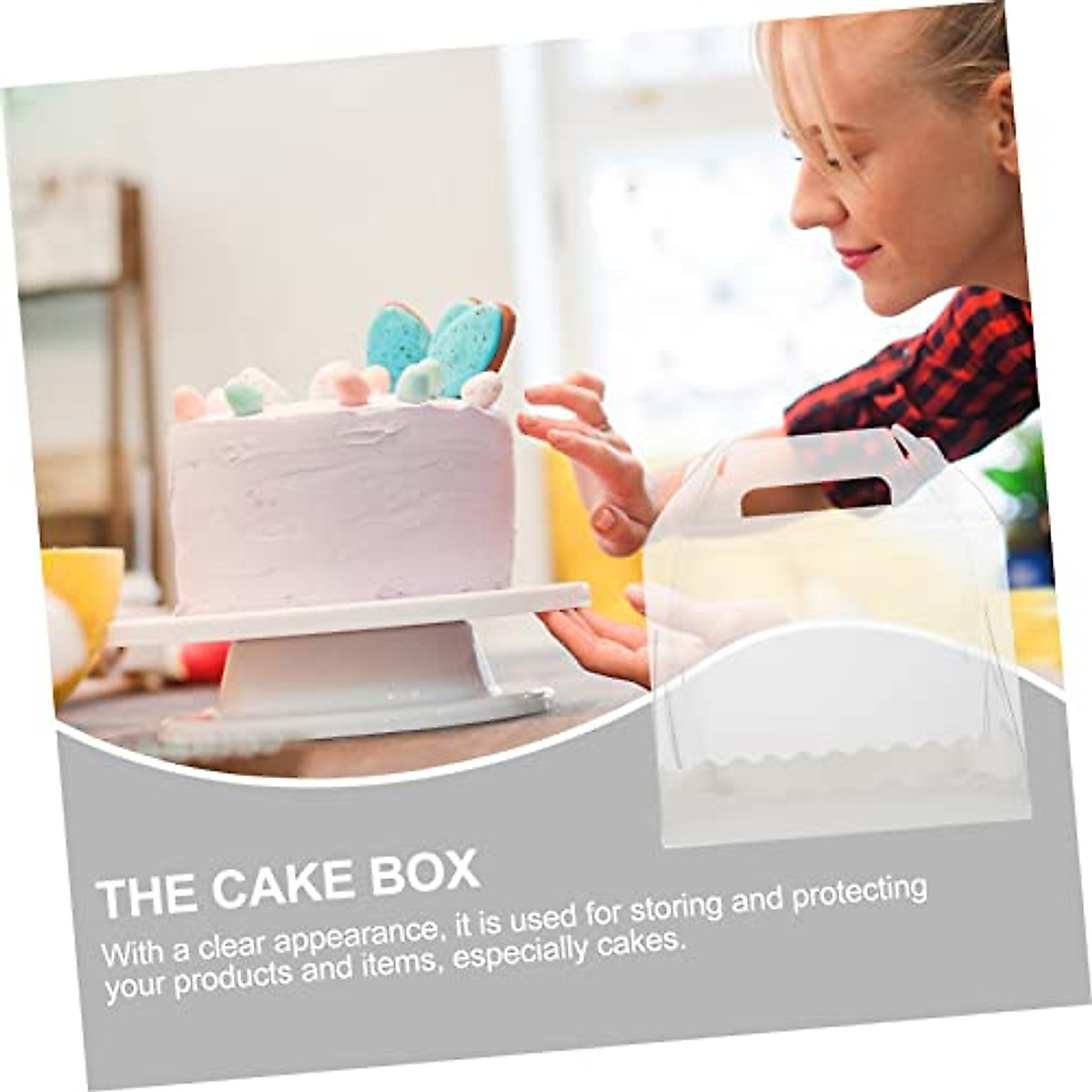 Zerodeko 10pcs Boxes Portable Cake Box Disposable Containers Food Containers Disposable Mini Boxes Bakery Boxes Containers with Lids Transparent Bakery Box Candy Packing Box Cake Container