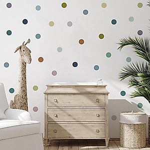 90 pcs Boho Polka Dot Wall Decals for Girls Bedroom,Boho Nursery Decor Wall Stickers for Playroom Kids Classroom Rainbow Wall Decals Decor