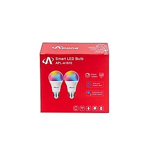 Apone Smart Wi-Fi RGB LED A19 8W Light Bulb (2PK)