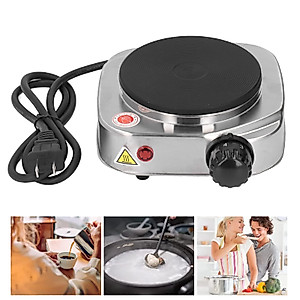 Electric Stove Burner, 500W Small Cooking Heater Stove Portable Countertop Burner Electric Heater Stove Stainless Steel Electric Hot Plate for Kitchen Camping (110V US Plug)