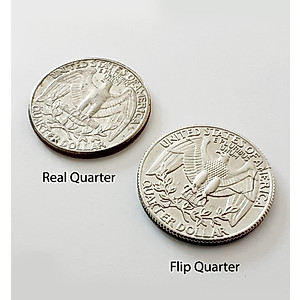 Canailles Hinged Bite and Folding Quarter Coin, Magic Trick Cool Quarter for Pranks, Tricks and More