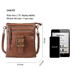 Joyzeal Crossbody Bag Multi Zipper Pocket Bag Messager Handbag Purse for Women Shoulder Bag Functional Purse