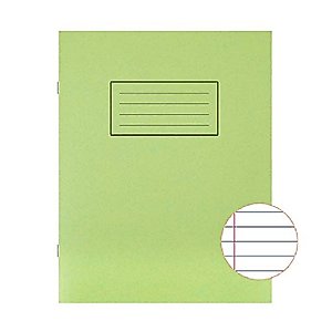 SILVINE 9X7 EXER BOOKS FEINT MARGIN GRN