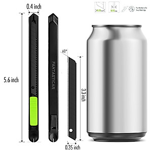 FantastiCAR 10-Pack Retractable Utility Knife, Auto-Lock Snap-Off Lightweight Box Cutter Set, Metal Handle