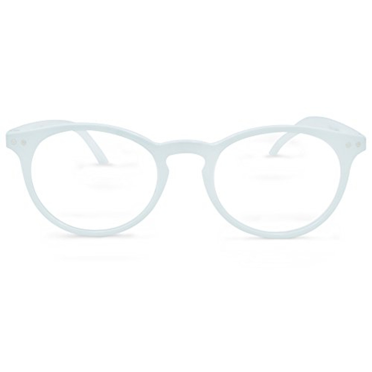 In Style Eyes Flexible Readers Reading Glasses - Full-Rimmed, Classic Round Lightweight Frame - Non-Polarized Lens - Solid White - 2.0x