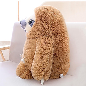 Winsterch Large Fluffy Sloth Stuffed Animal,Plush Stuffed Animals,Big Stuffed Plush Sloth Toy,Birthday Christmas for Kids Boys Girls,Cute Sloth Plushies Toy