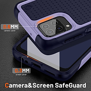 Jeylly for Samsung Galaxy A12 Case, Samsung A12 Phone Case with Screen Protector [2 Pack], Heavy-Duty Tough Rugged Slim Shockproof Protective Case for Samsung Galaxy A12/M12, Light Purple