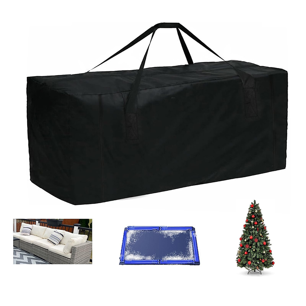FLYMEI Outdoor Cushion Storage Bags 68 inch Waterproof Extra Large Patio Cushion Furniture Storage Bag with Handles for Patio Furniture Cushion, Aboveground Pools and Christmas Tree