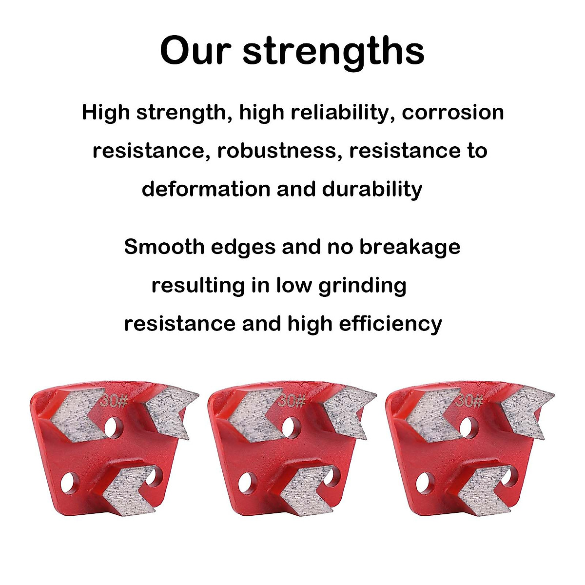 Ezweiji 3pcs Diamond Grinding Discs, 3 Arrow Tooth Trapezoidal Diamond #30 Grit Metal Scraper Floor Grinding Pad Disc for Concrete and trapezoidal Diamond Grinding Machines