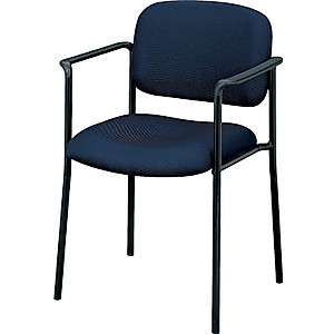 Basyx VL616VA90 VL616 Series Stacking Guest Chair with Arms, Navy Fabric