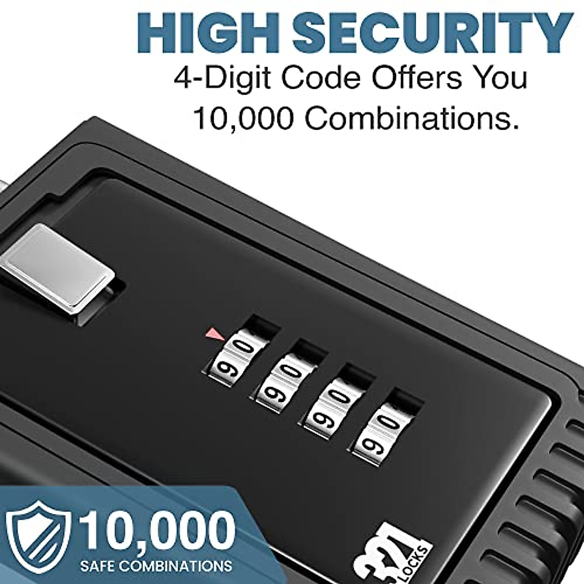 Key Lock Box LB-003 - Hide a Key Outside for Your House - Realtor, Spare Key, Contractor, Rental, Key Storage - Lockbox Combination Shackle Fence Mount, Door Knob Mount (1 Pack) (1)